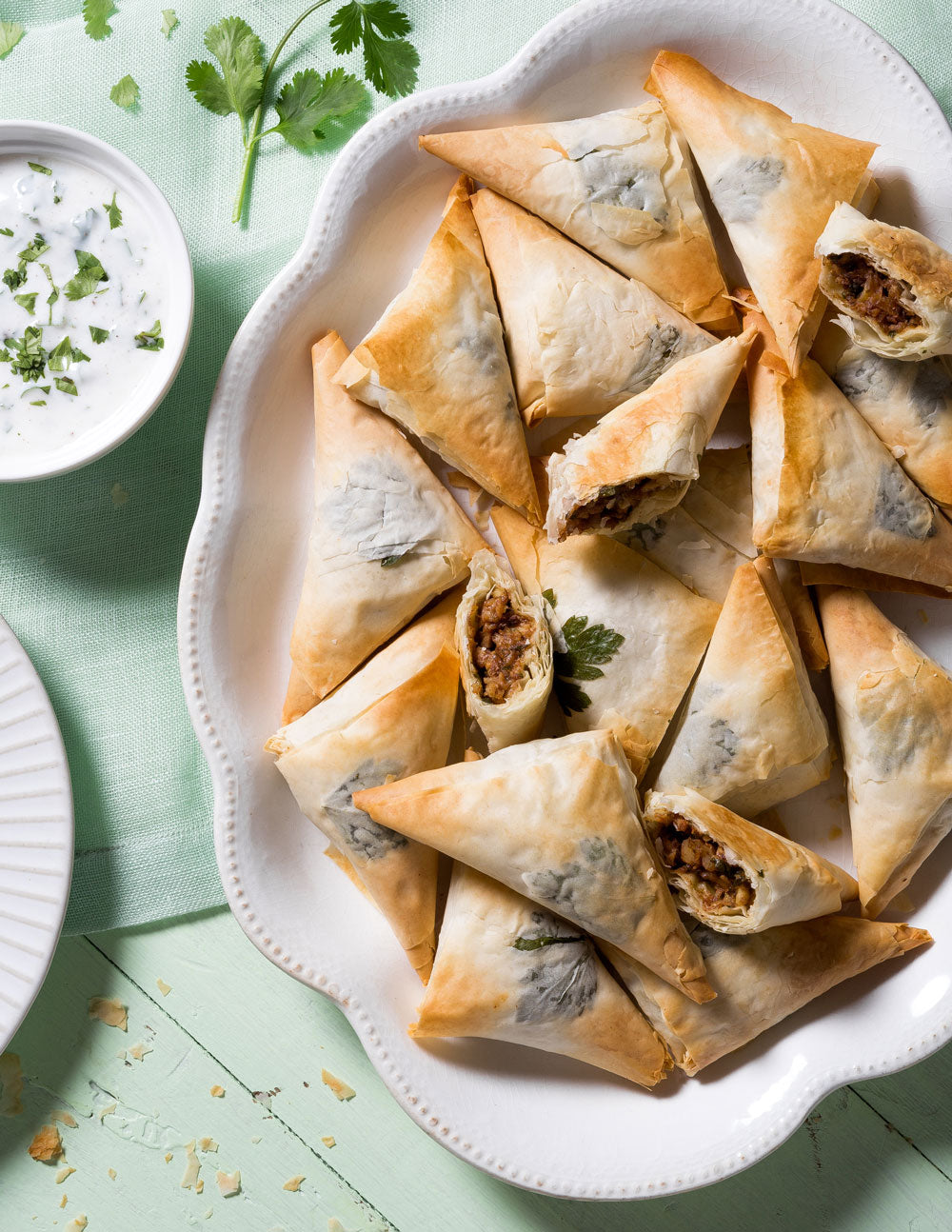 Chicken Phyllo Triangles with Walnuts, Dates and Feta Cheese – Sunrise ...